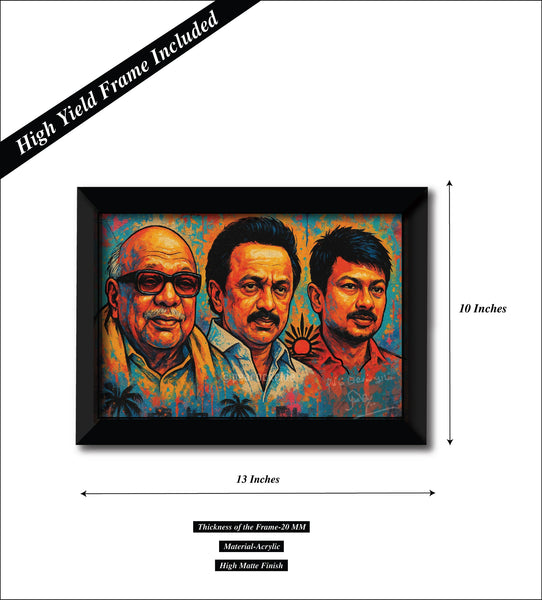 Street Wall Art of Kalaignar Karunanidhi M. K. Stalin Udhayanidhi Stal ...