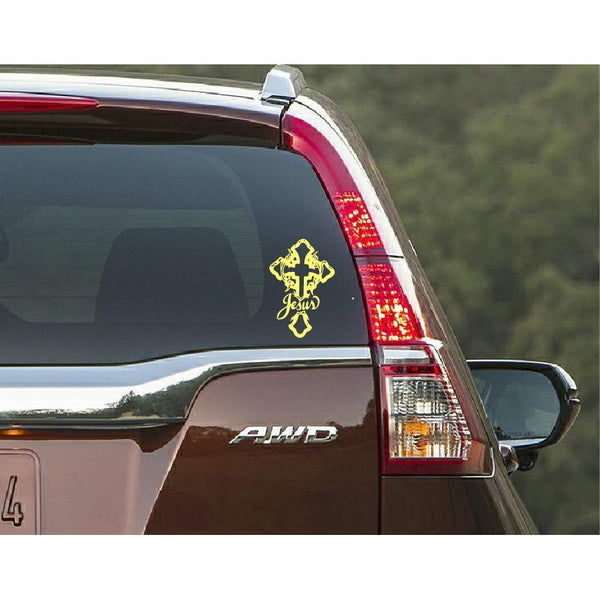 "Jesus Christ" Cross Window Decal – Peacockride