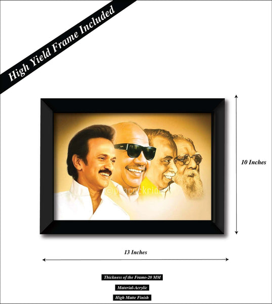 Stalin Kalaignar Periyar Anna I DMK I Wall Poster / Frames – Peacockride