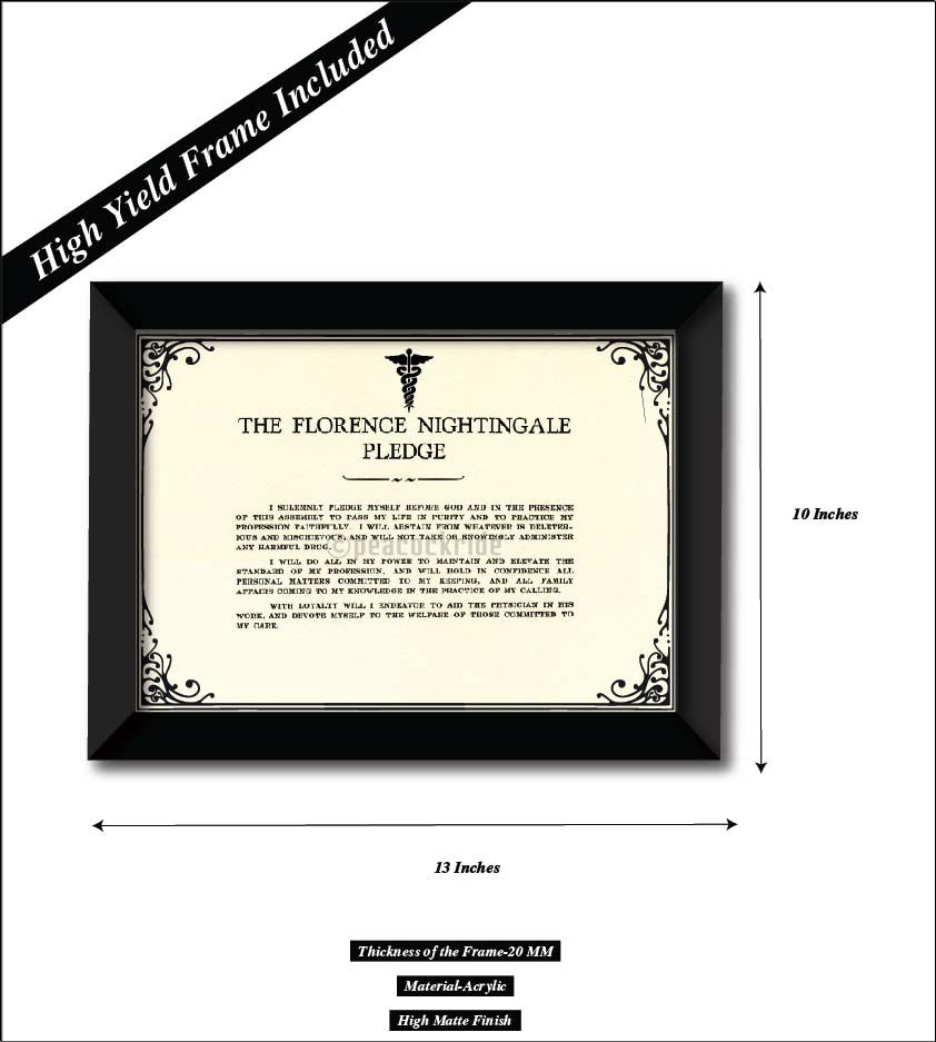 The Florence Nightingale Pledge I Doctor l Wall Poster / Frame ...
