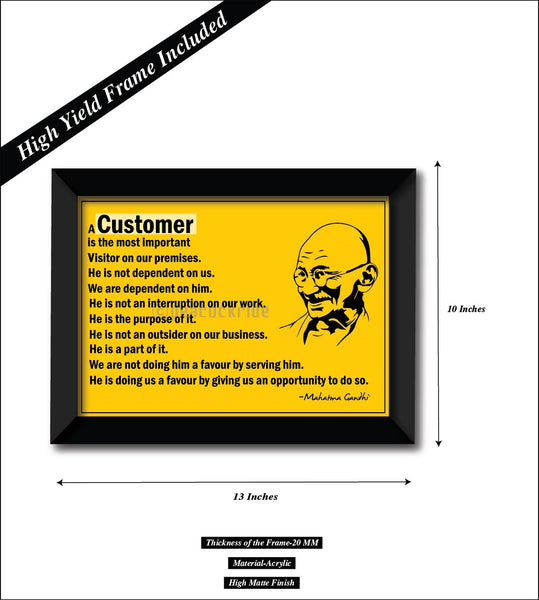 A Customer is God I Mahatma Gandhi Quotes Wall Poster / Frame – Peacockride