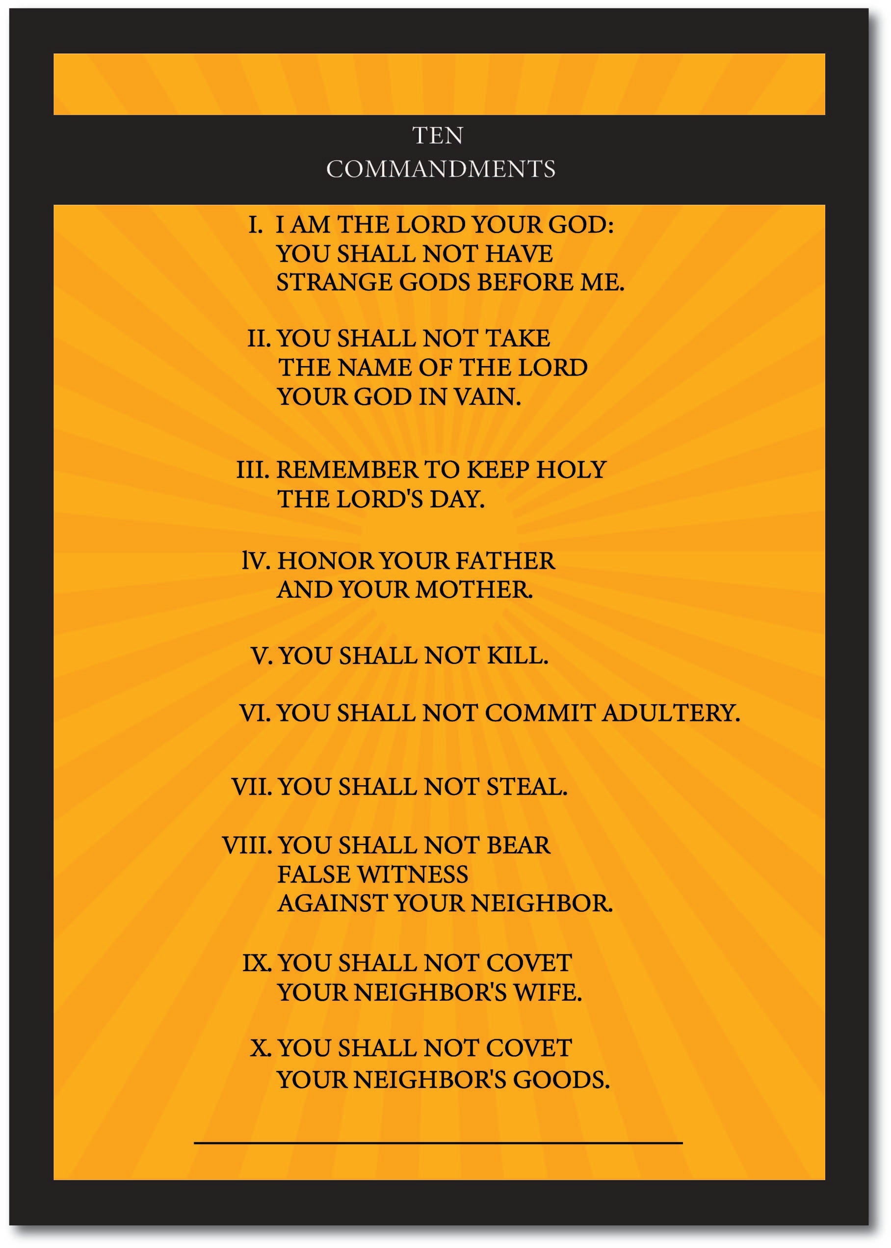 10 Commandments List Catholic